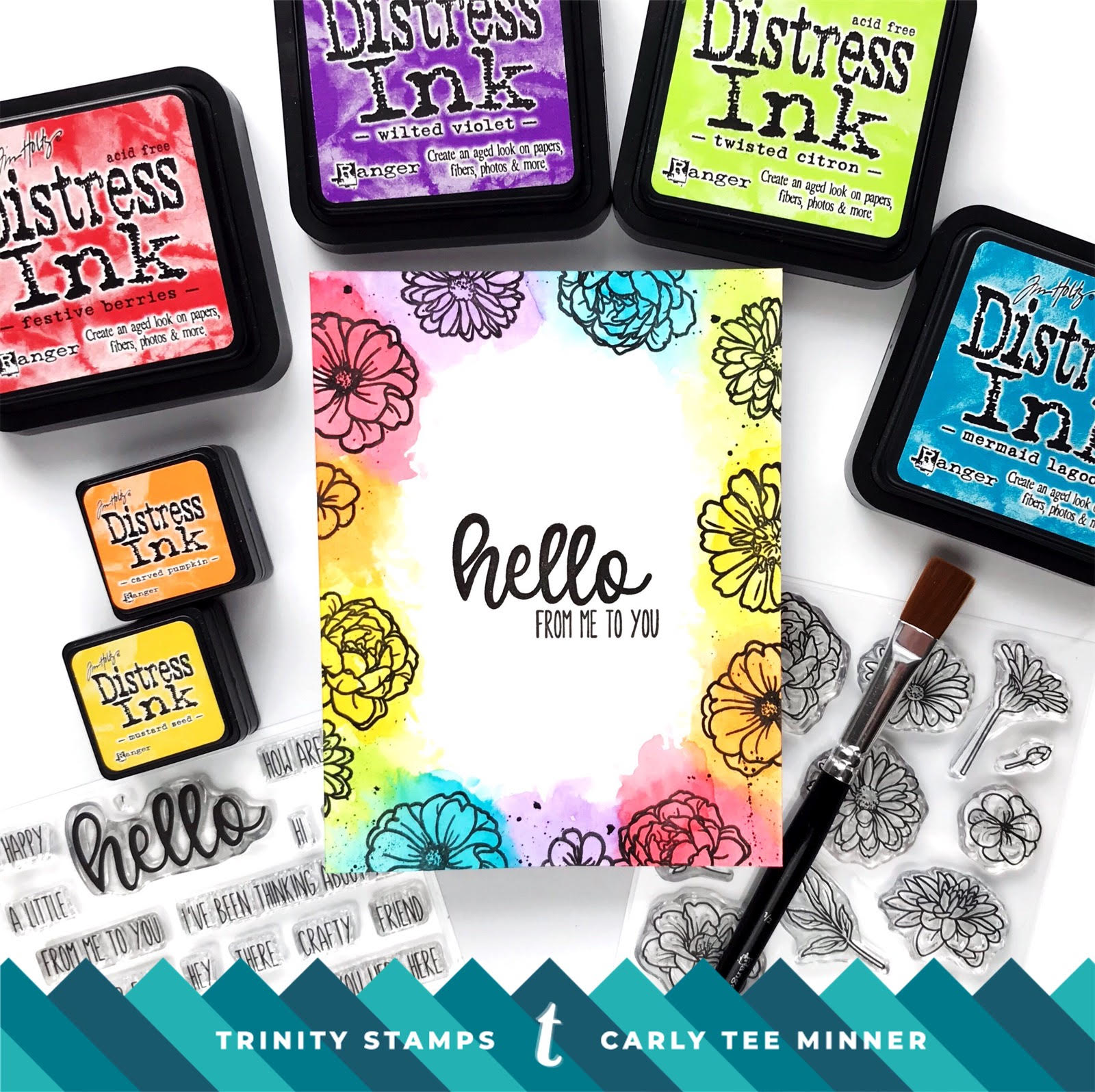 Rainbow Flower Card with Trinity Stamps Spring Fling Floral – Trinity ...