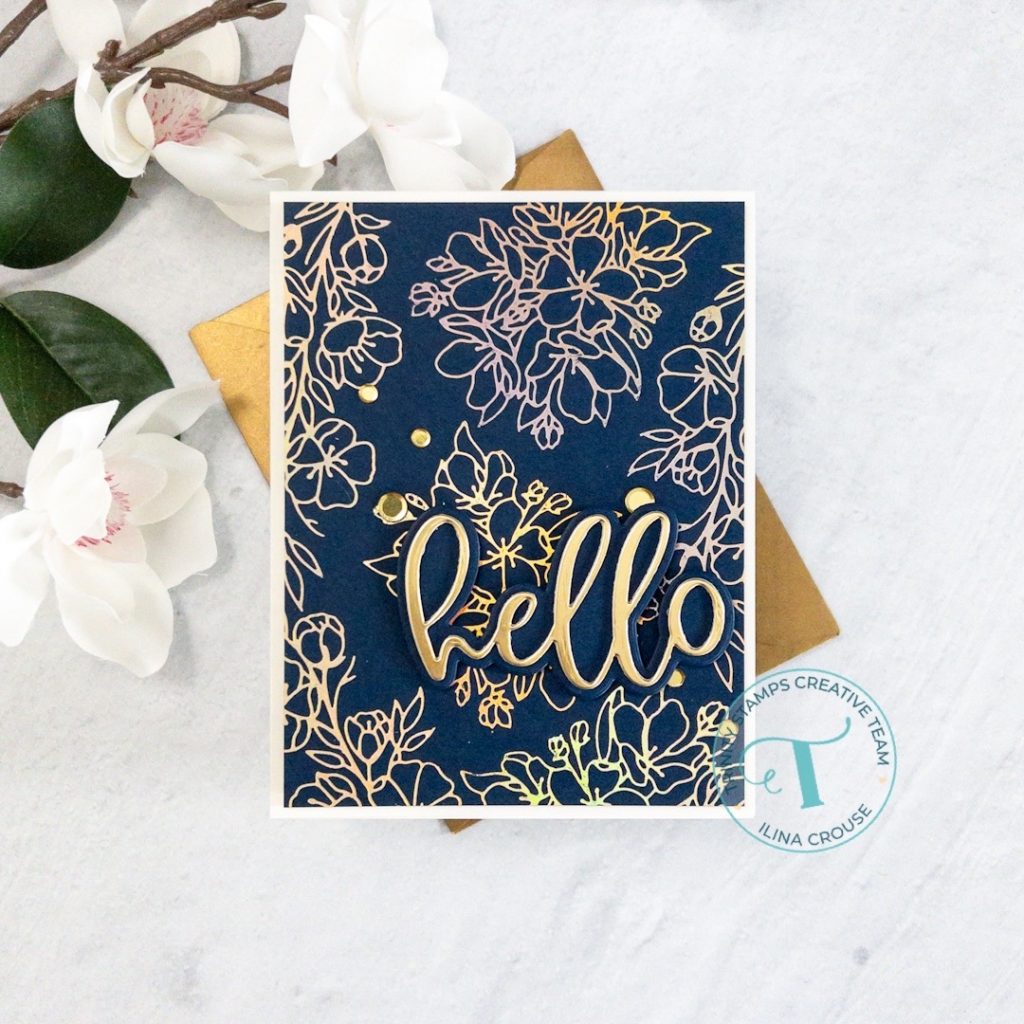 Foiled Sakura Blooms Hello – Trinity Stamps