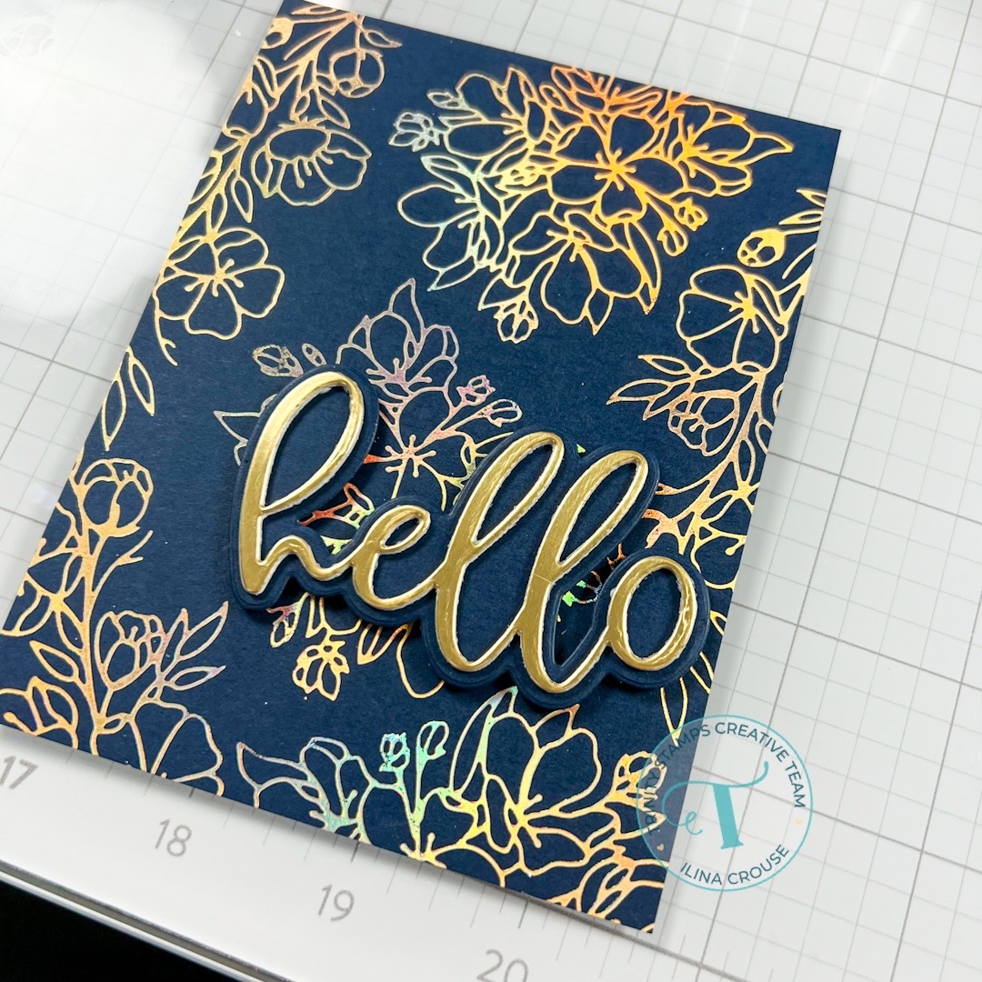 Foiled Sakura Blooms Hello – Trinity Stamps