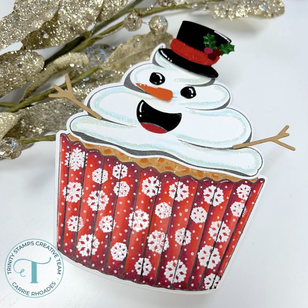 Snowman Cupcake Shaped Card – Trinity Stamps