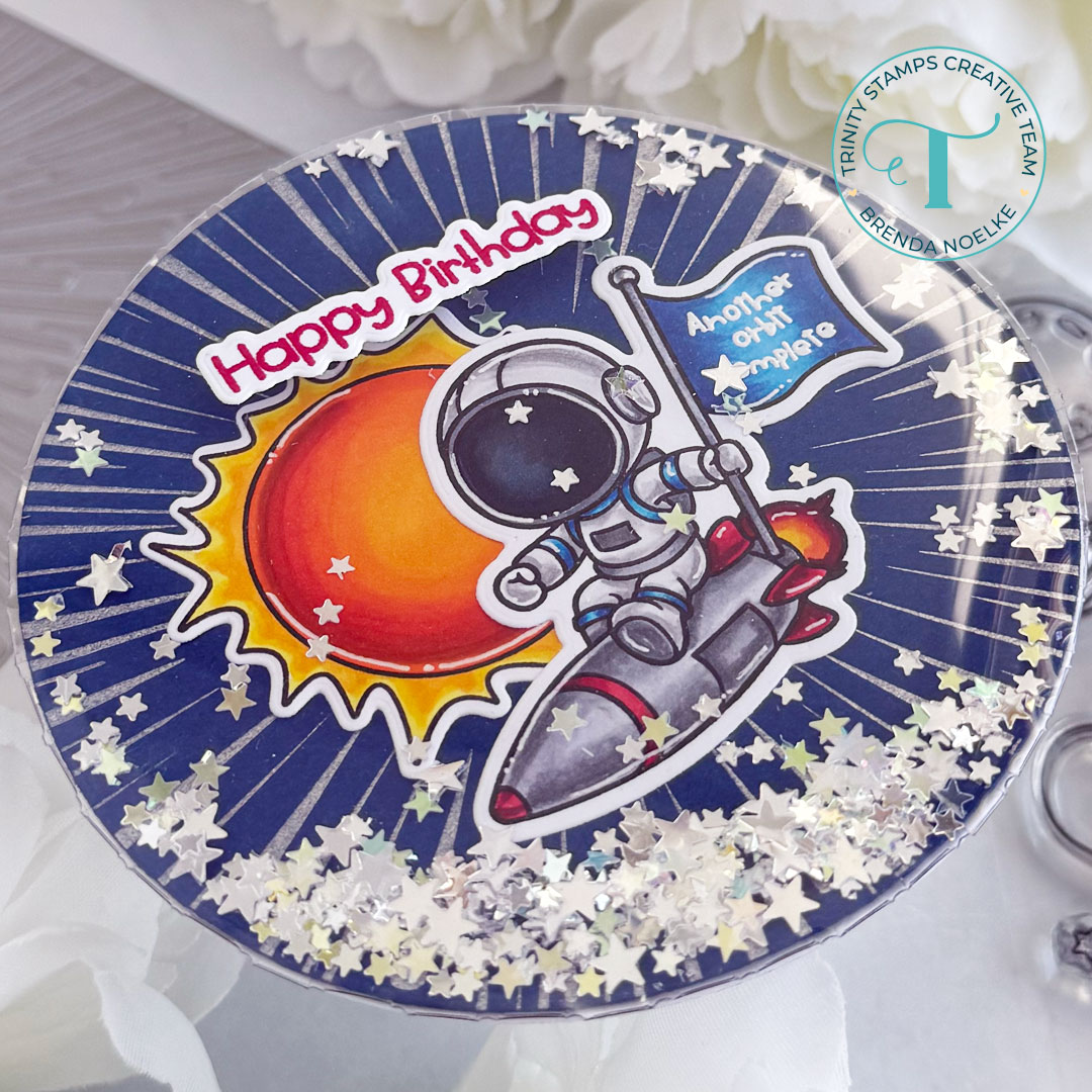 Another Orbit Complete – Circle Shaker Birthday Card – Trinity Stamps