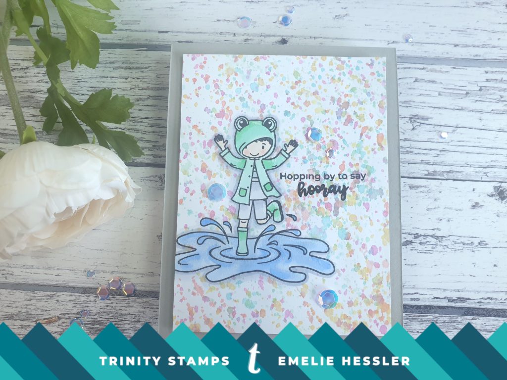 Splattering with distress oxides – Trinity Stamps