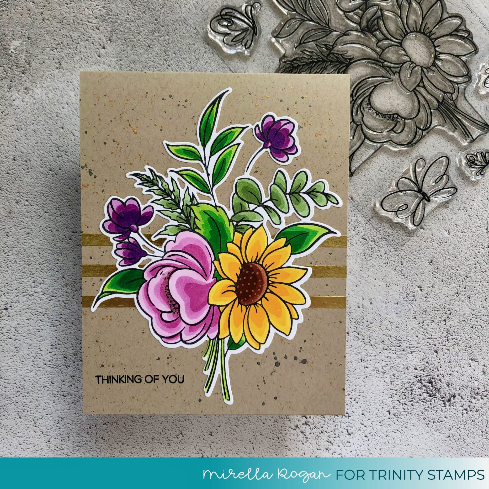 Adding golden accents to your cards – Trinity Stamps