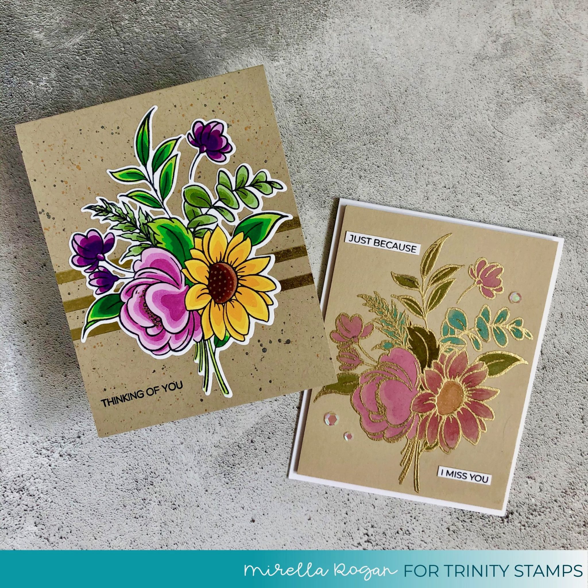 Adding golden accents to your cards – Trinity Stamps