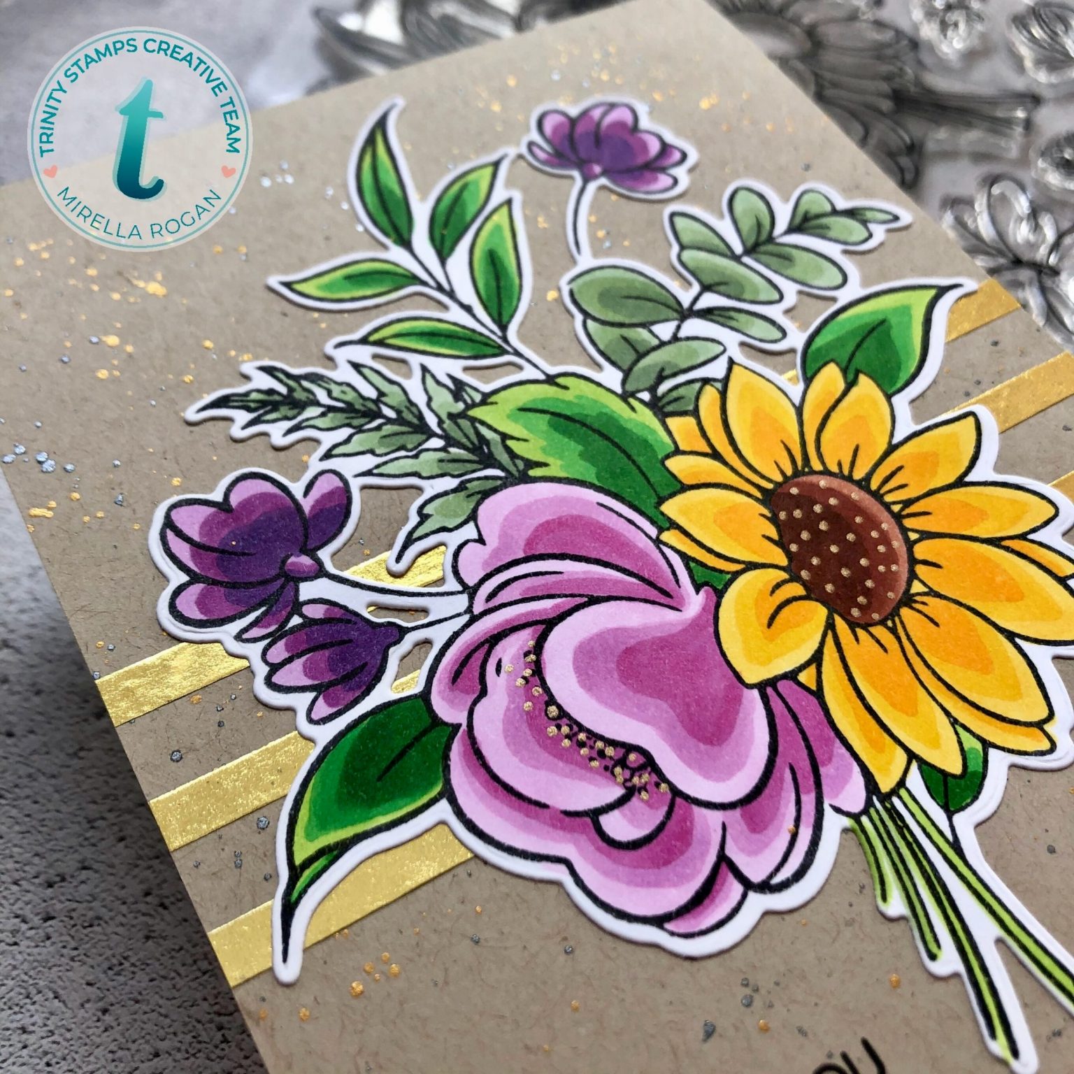 Adding golden accents to your cards – Trinity Stamps