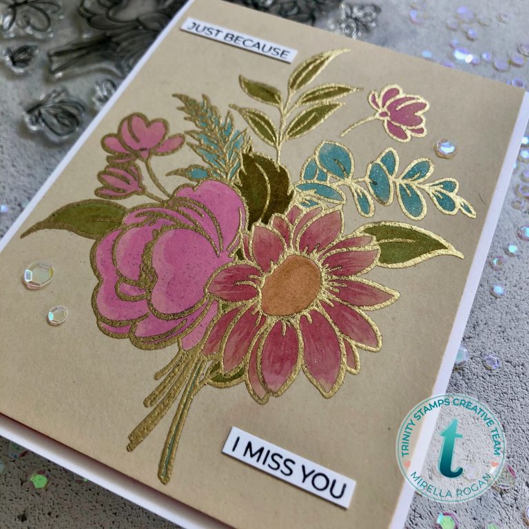 Adding golden accents to your cards – Trinity Stamps