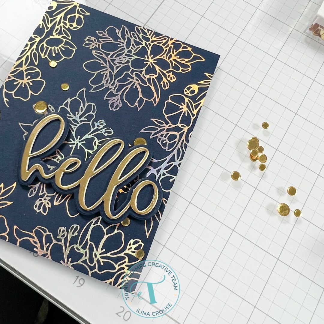 Foiled Sakura Blooms Hello – Trinity Stamps
