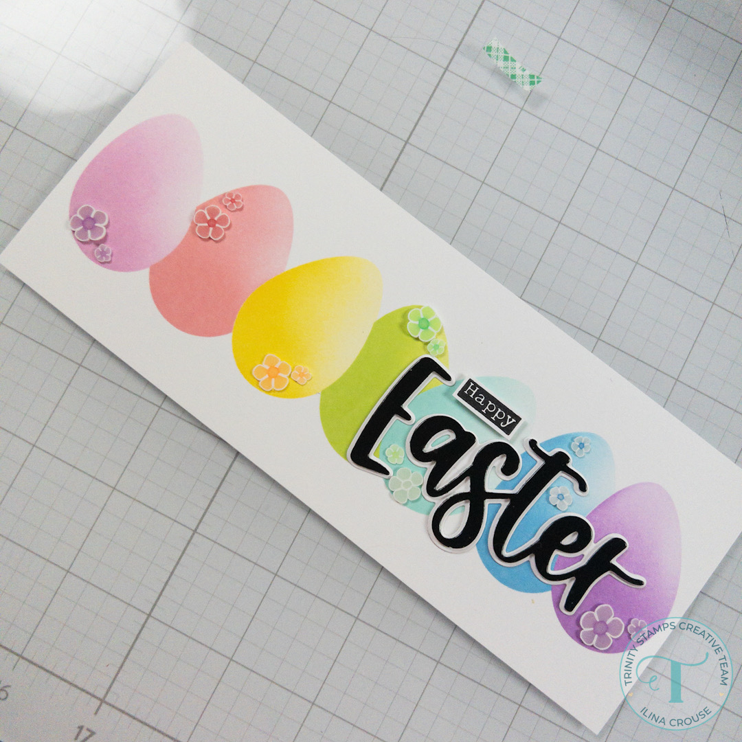 Rainbow Easter Eggs Slimline Card – Trinity Stamps