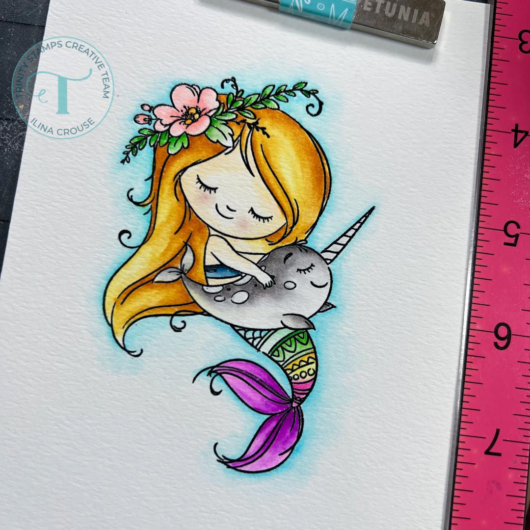 Hello Mermaid Clean and Simple A2 Card – Trinity Stamps