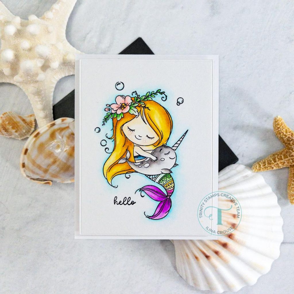 Hello Mermaid Clean and Simple A2 Card – Trinity Stamps
