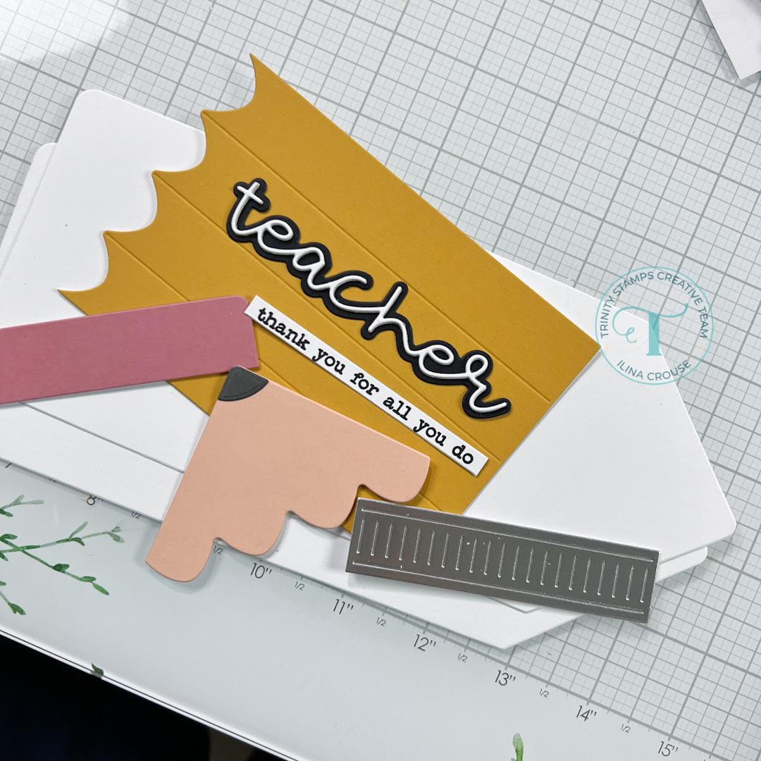 Pencil Shaped Teacher Slimline Card – Trinity Stamps