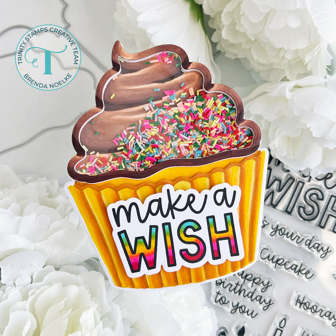 Make A Wish – Cupcake Shaped Shaker – Trinity Stamps
