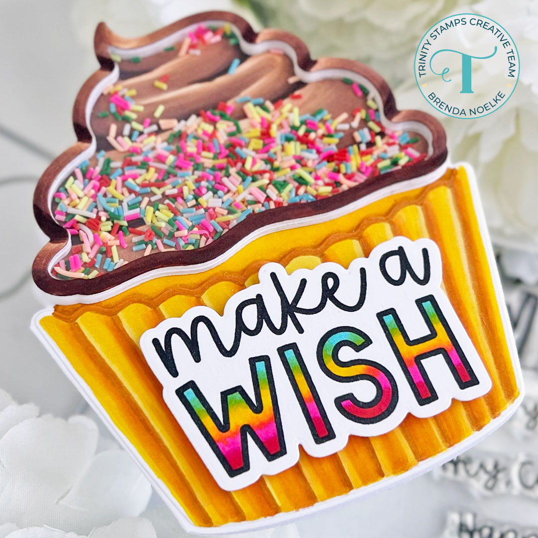 Make A Wish – Cupcake Shaped Shaker – Trinity Stamps