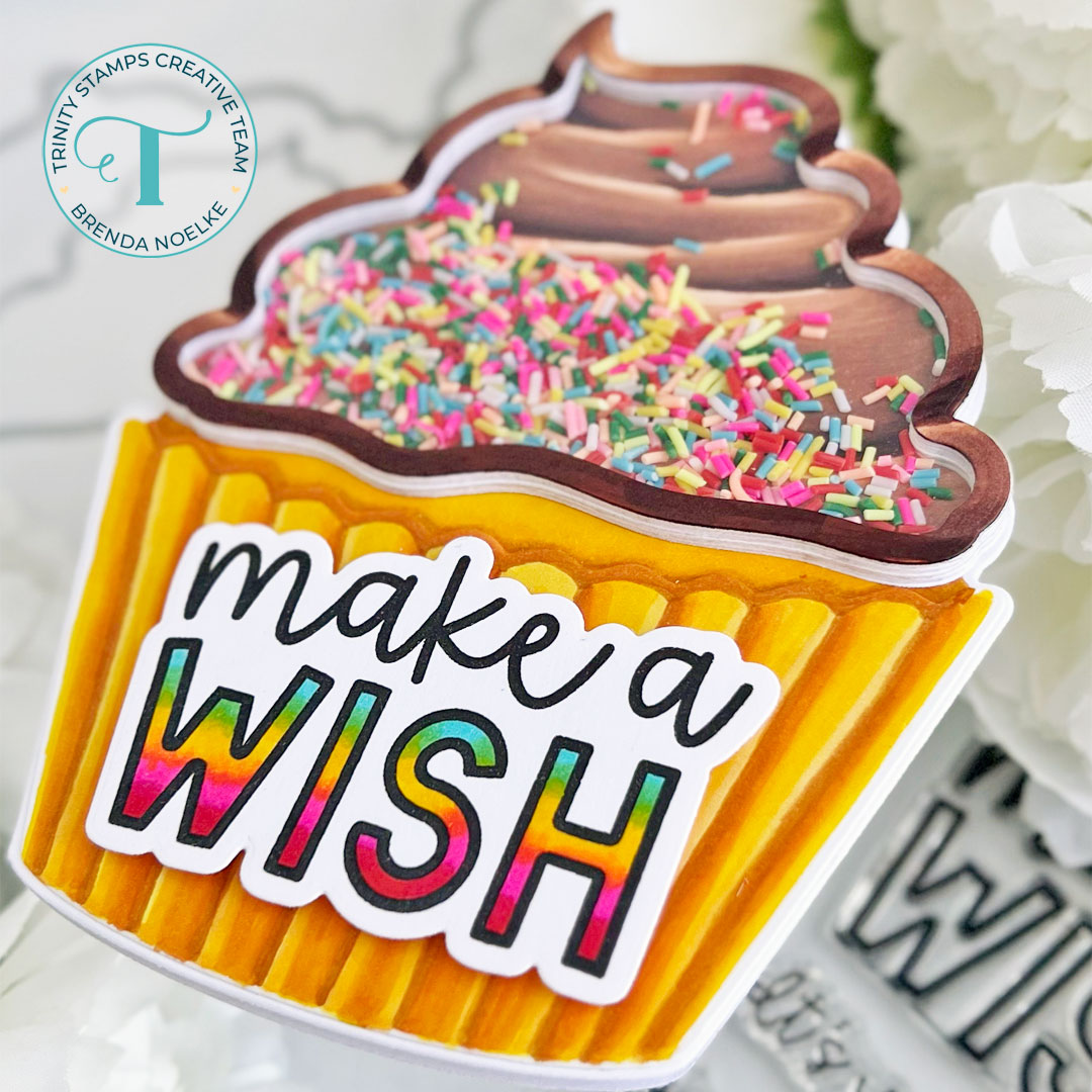 Make A Wish – Cupcake Shaped Shaker – Trinity Stamps