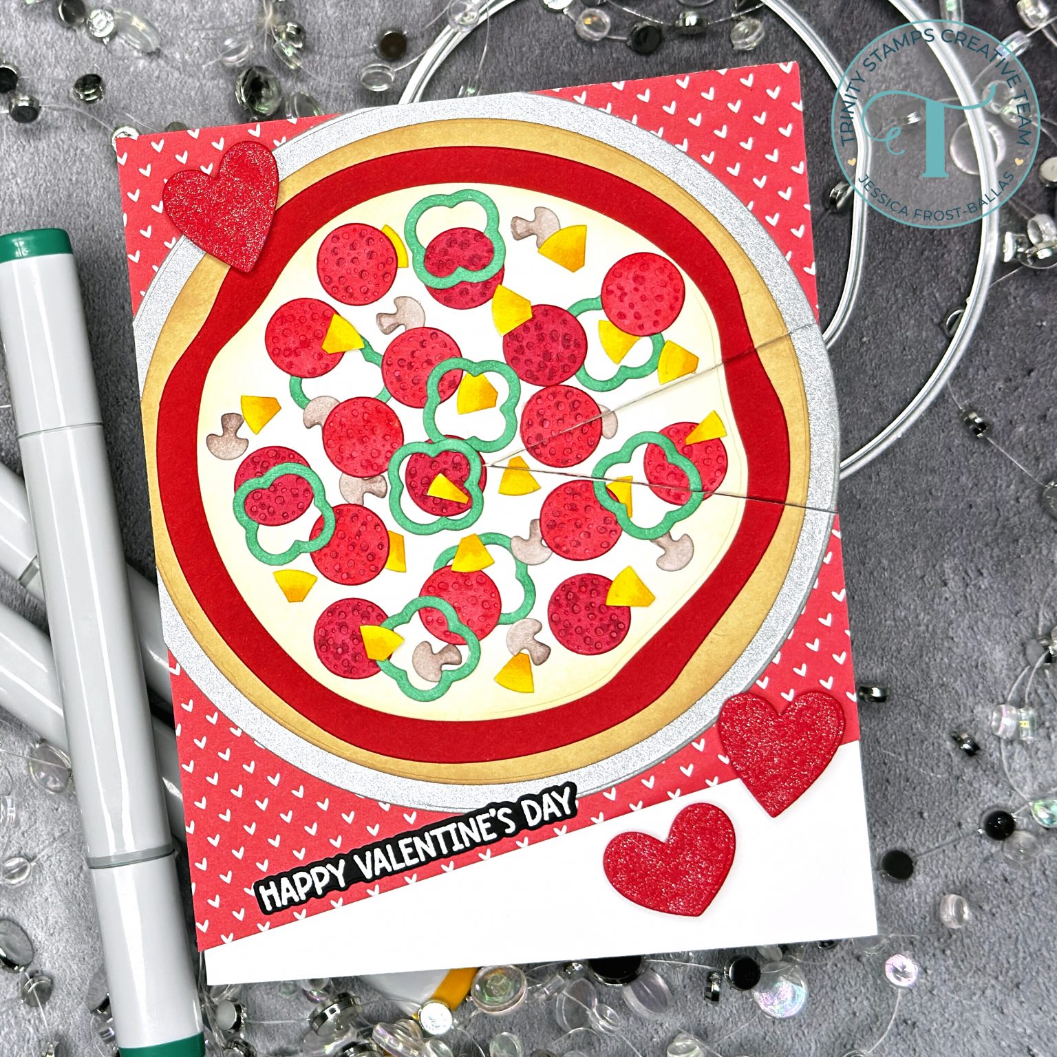 Valentine’s Day Pizza Slice Cut-Out Card – Trinity Stamps