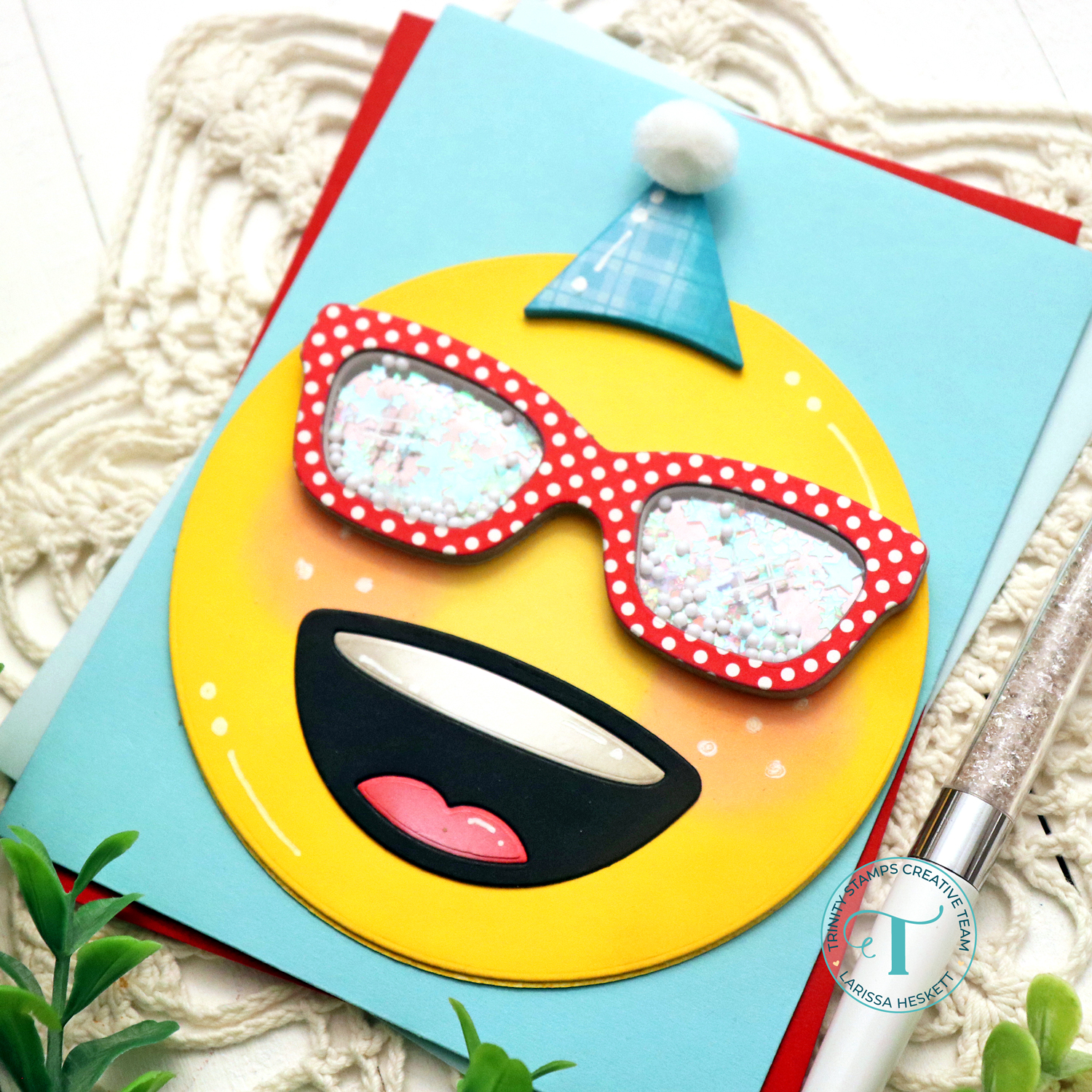 Let’s Party Emoji Shaker Card!! – Trinity Stamps